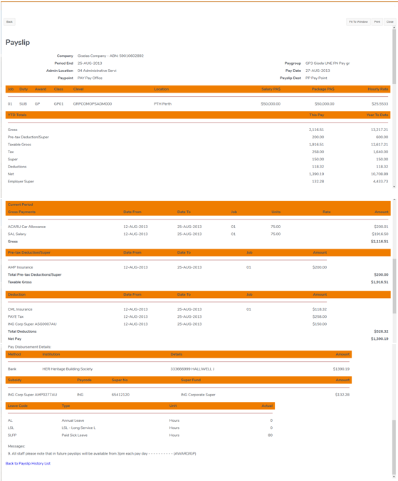 Payroll Details